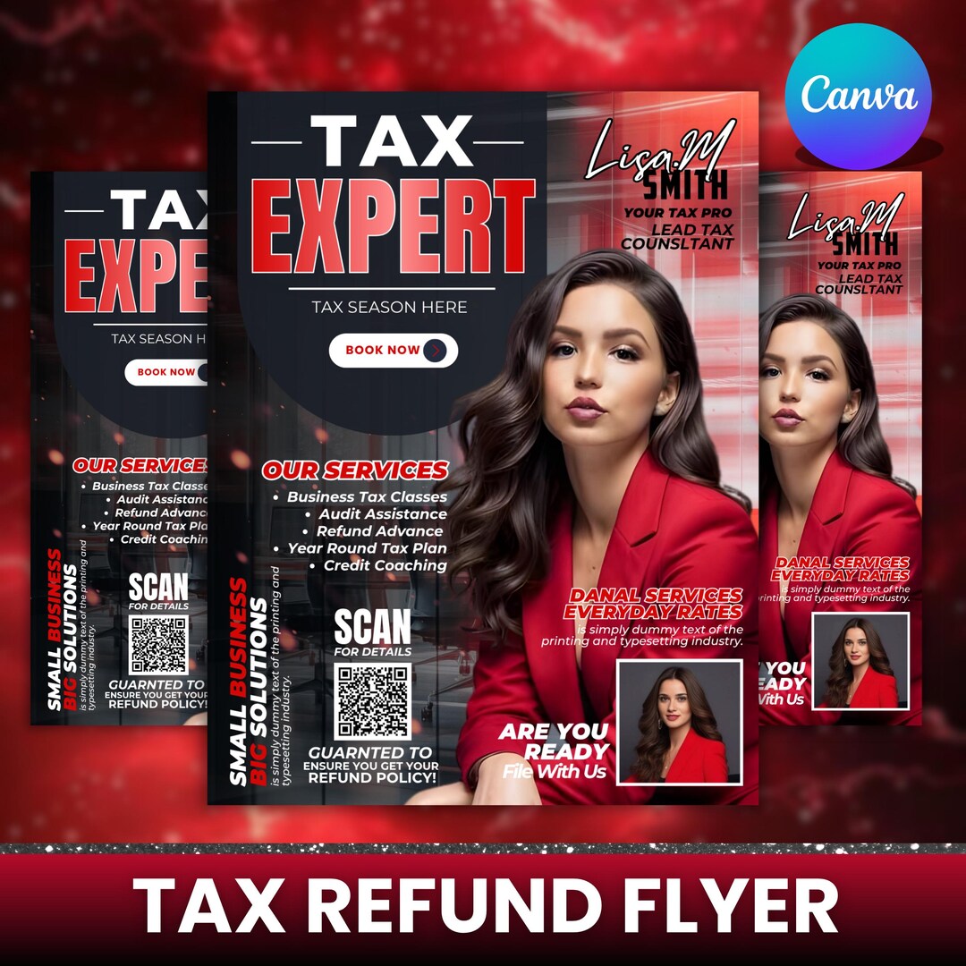 Tax Refund Flyer Template, Tax Flyer, Modern Tax Season Flyer, Editable ...