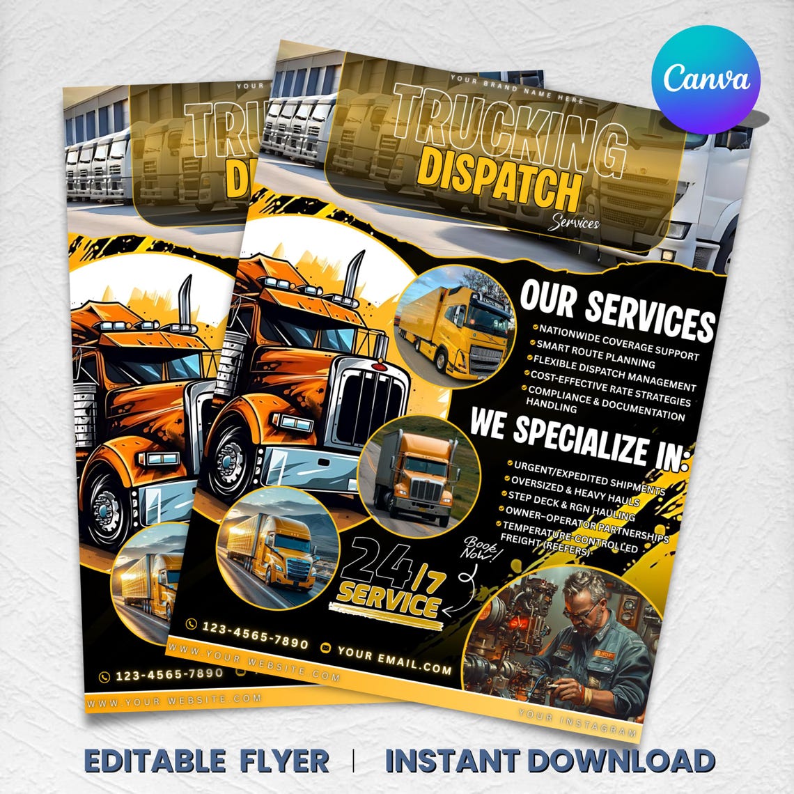 Trucking Dispatch Flyer, Editable Flyer, Freight Dispatch Service ...