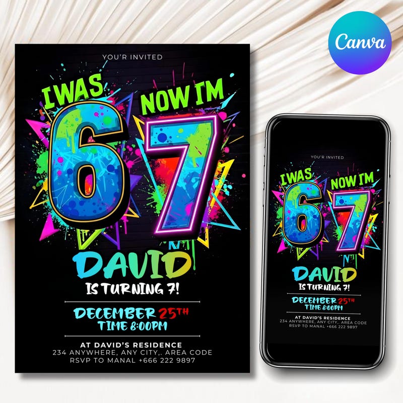 6 7 Invitation Birthday - Etsy