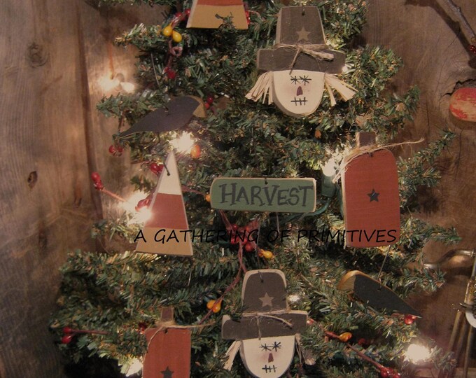NEW! 9 ~ Primitive Harvest SIGN Fall Scarecrow Candy Corn Pumpkin Black ...