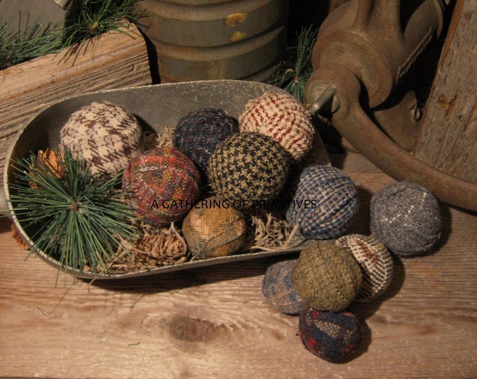 12 WOOL Handmade Rag Balls ~ Bowl Filler Tuck NO STYROFOAM Core - Etsy