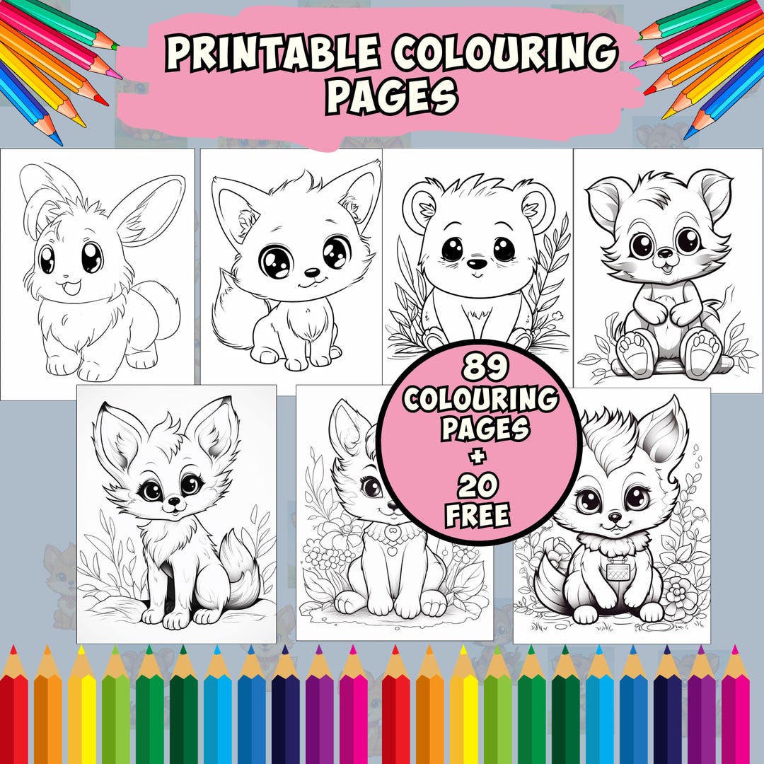 Cute Animal Coloring Pages – 89 Printable Kids Coloring Sheets, Fun Zoo ...