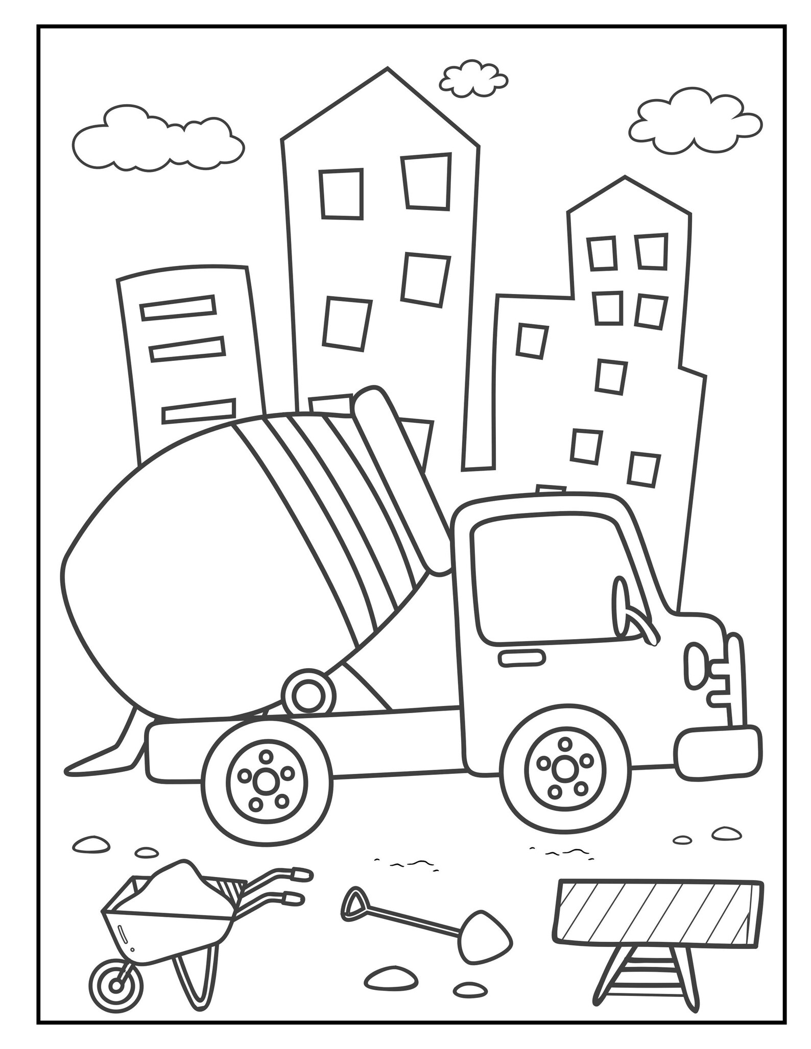 Big Trucks Colouring Book for Kids Ages 3-7 | 40-page Construction ...