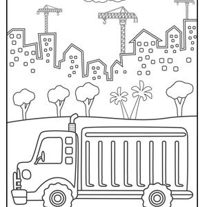 Big Trucks Colouring Book for Kids Ages 3-7 | 40-page Construction ...