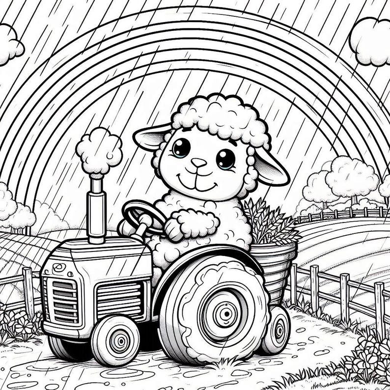 Farm Animal Coloring Pages: Fun Printable Activity Book (digital ...