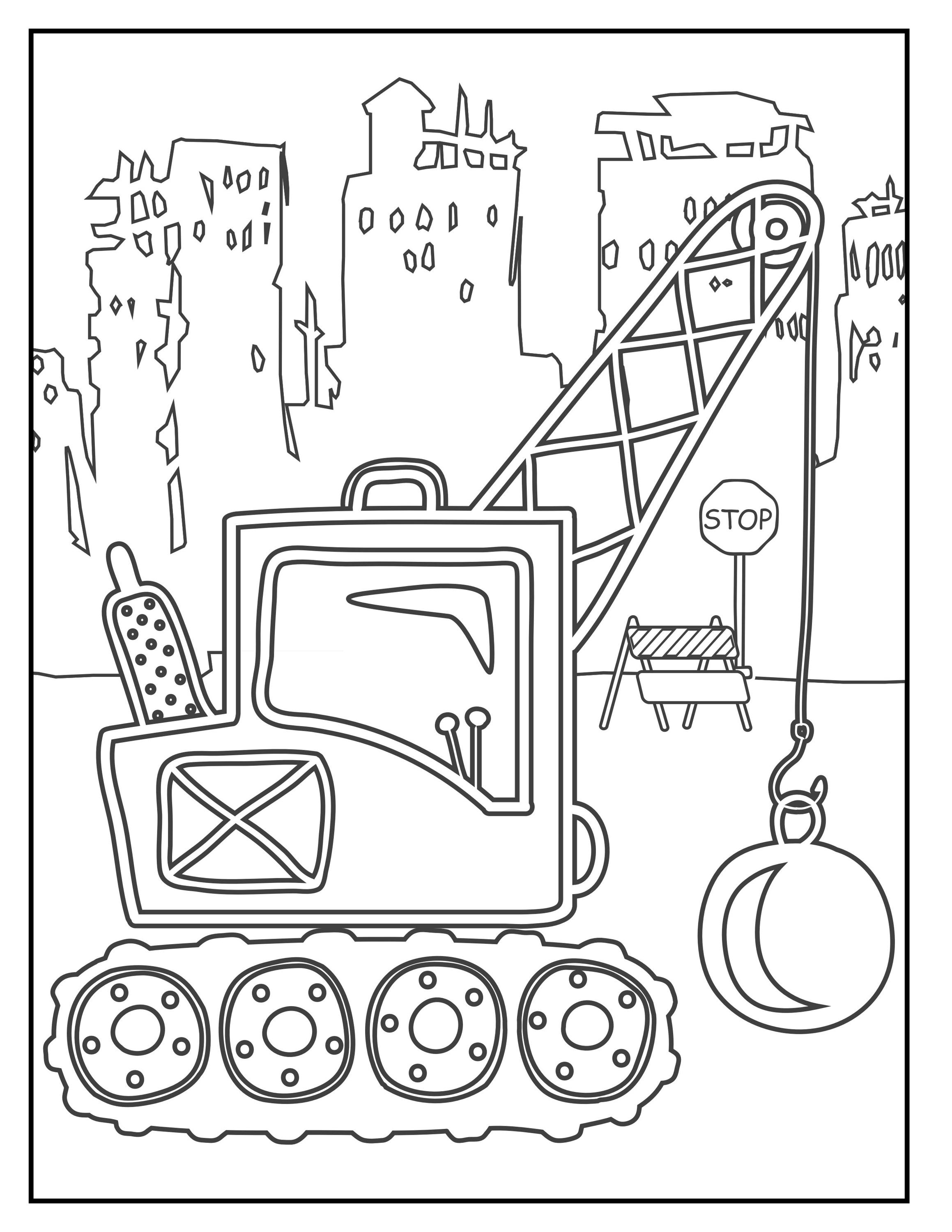 Big Trucks Colouring Book for Kids Ages 3-7 | 40-page Construction ...