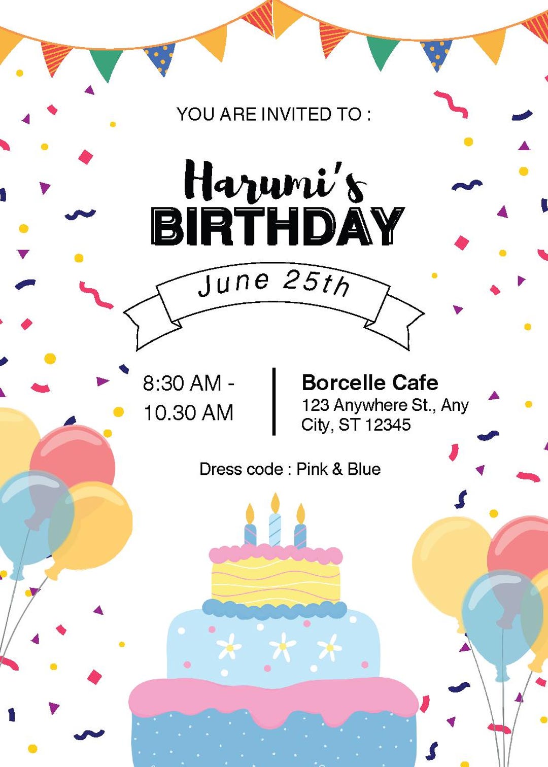 Editable Birthday Party Invitation Template: DIY Printable Canva Invite ...