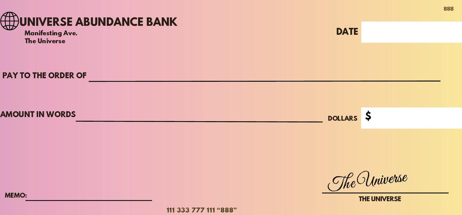Manifestation Cheque Printable | Digital Download | Vision Board ...