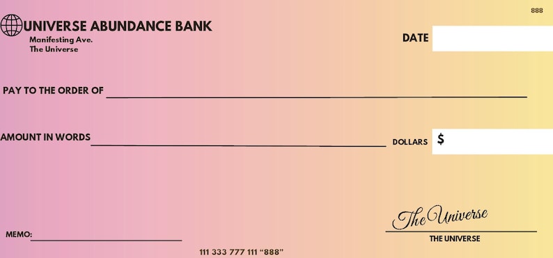 Manifestation Cheque Printable | Digital Download | Vision Board ...
