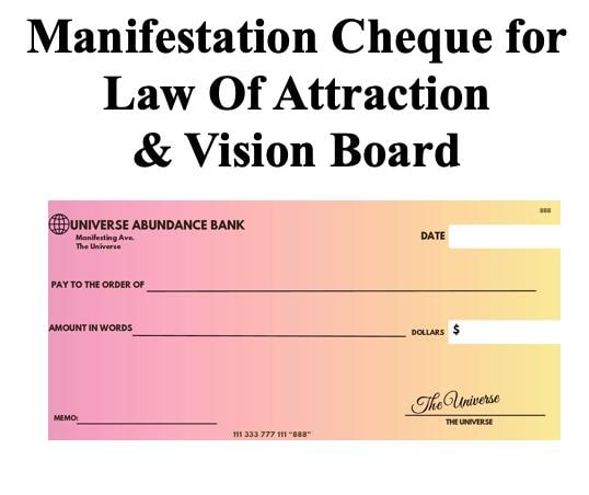 Manifestation Cheque Printable | Digital Download | Vision Board ...