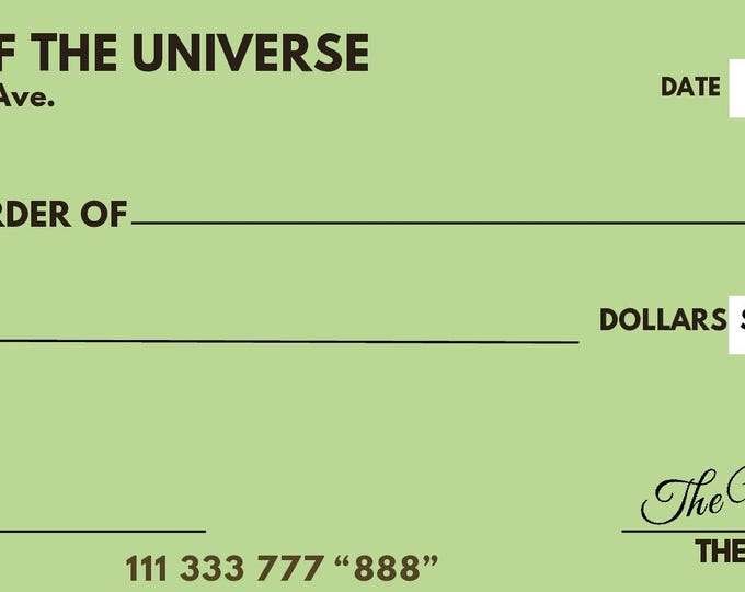 Bank of the Universe Cheque Template Manifestation Cheque Vision Board ...