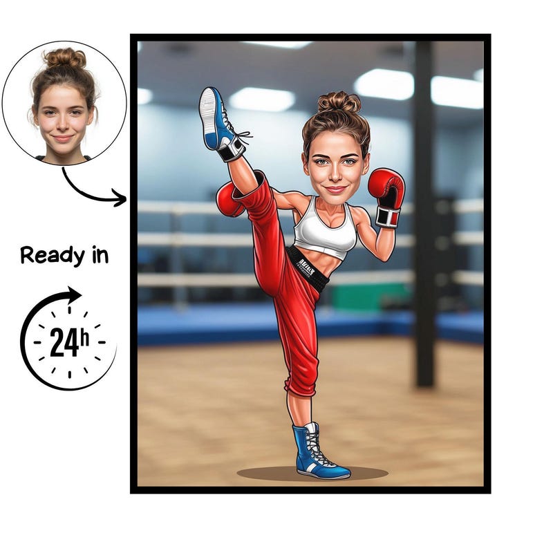 Kickboxing Cartoon - Etsy