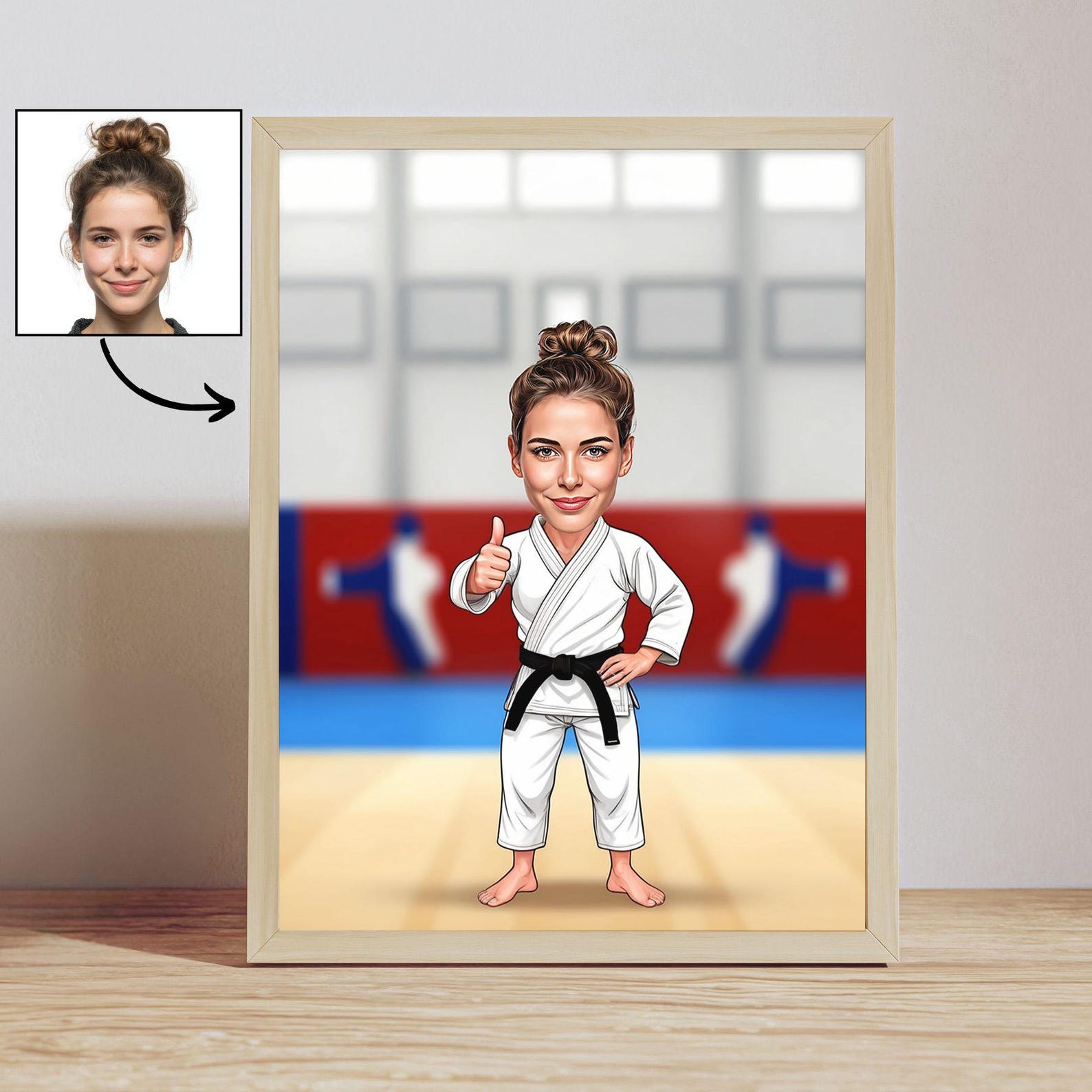 Judo Cartoon Portrait, Judo Gift, Custom Judo Caricature, Judo ...