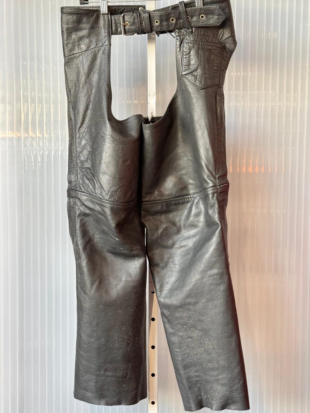1970s Steer Brand Black Leather Chaps - Etsy