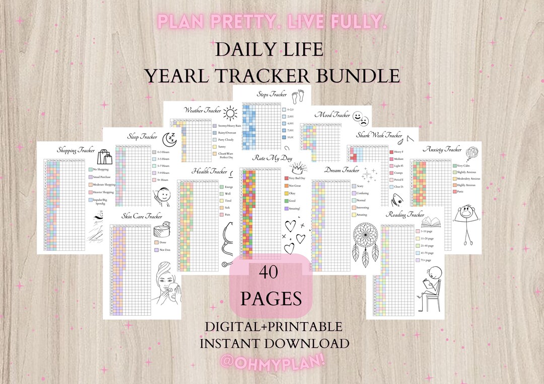 YEAR IN PİXELS 2026 | Pixel Tracker Bundle | 40 Pages | Mood & Habit ...