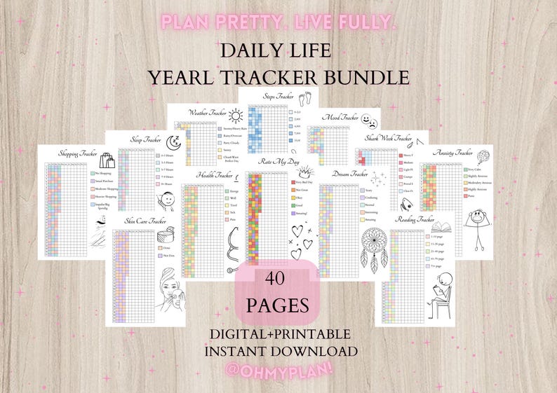 YEAR IN PİXELS 2026 | Pixel Tracker Bundle | 40 Pages | Mood & Habit ...