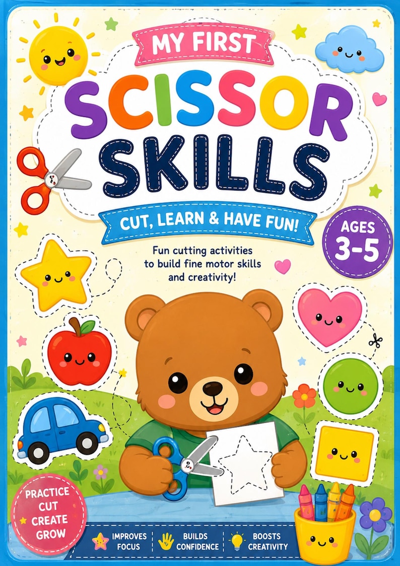 Scissor Skills Worksheets for Preschool | Cutting Practice for Kids ...