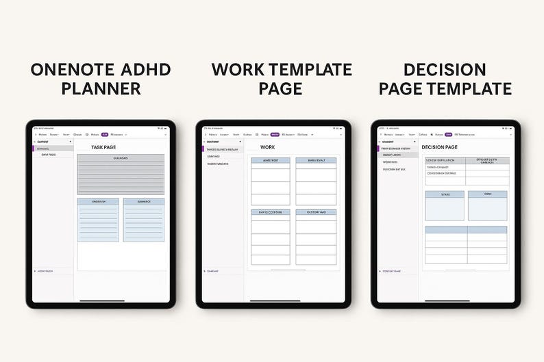 Onenote ADHD Planner Digital Productivity Template Daily and Task ...