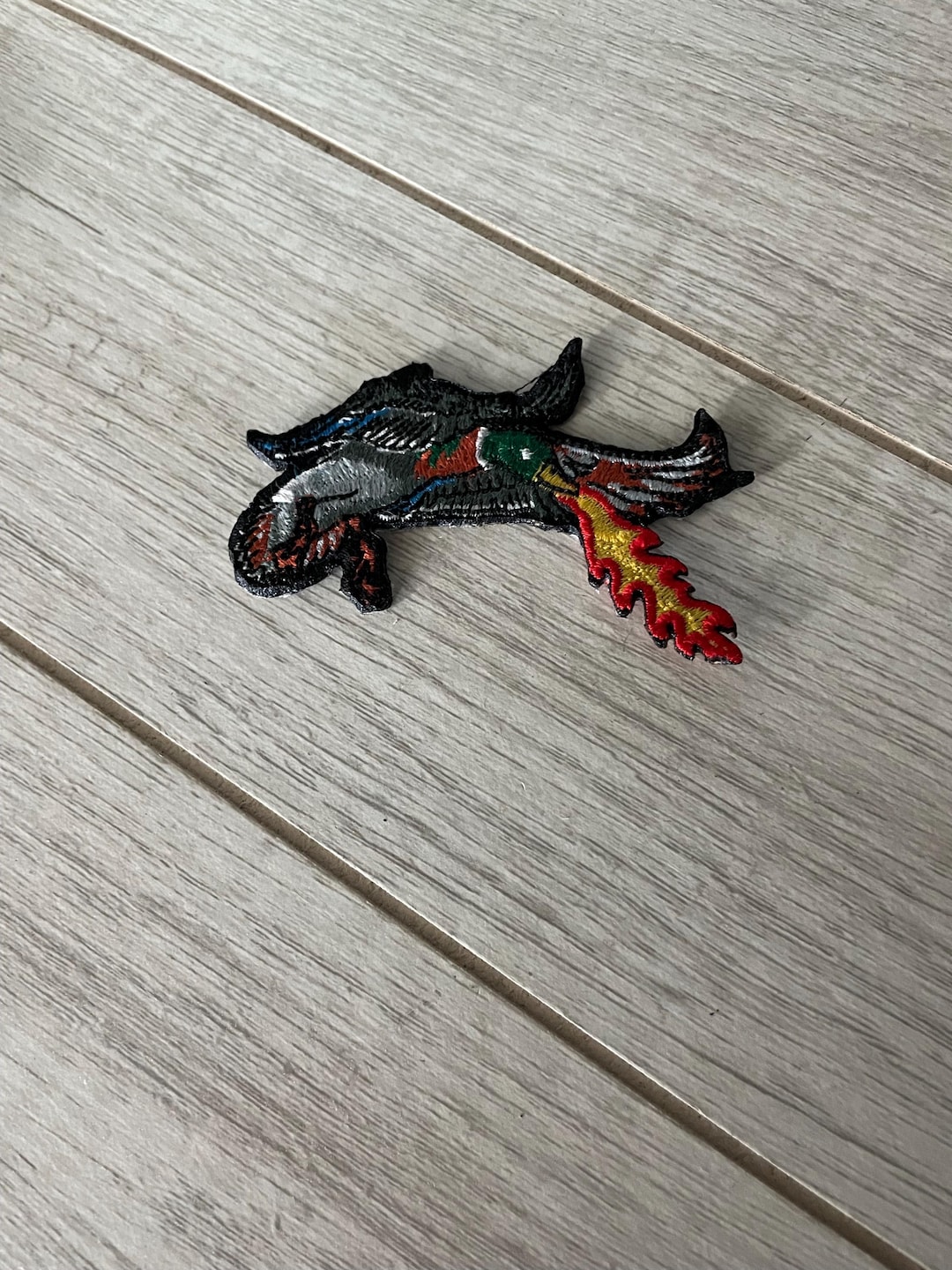 Mallard Duck Breathing Fire- Iron on Patch - Etsy