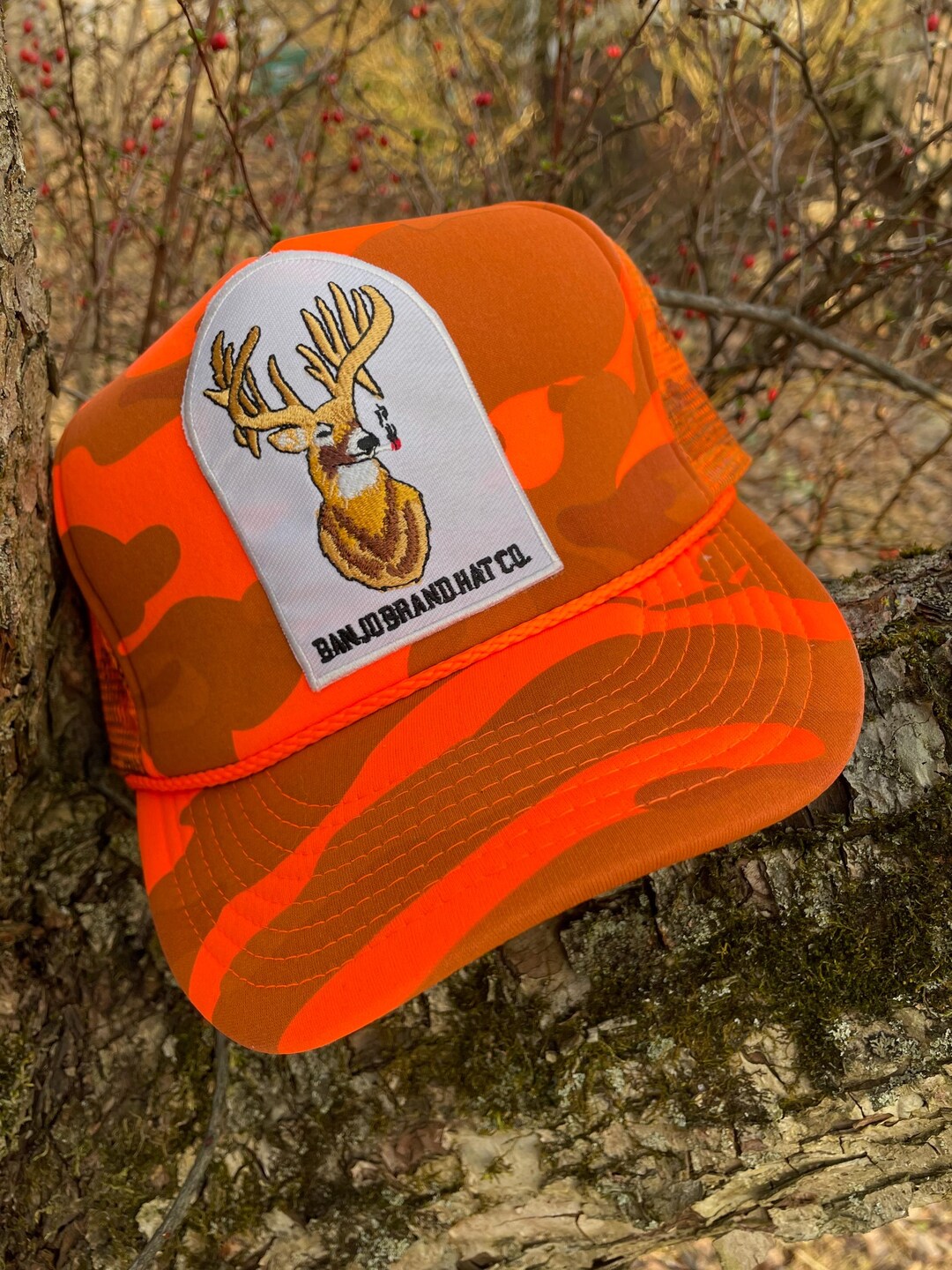 Smokin’ Whitetail Orange Camo Foam Trucker Hat - Etsy