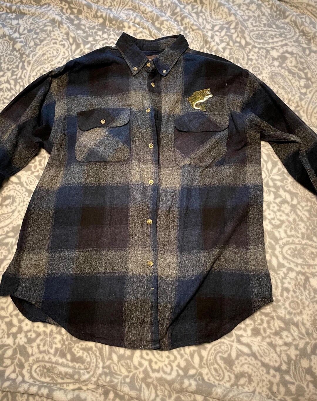 Large Mouth Bass Patch Large Vintage Flannel - Etsy
