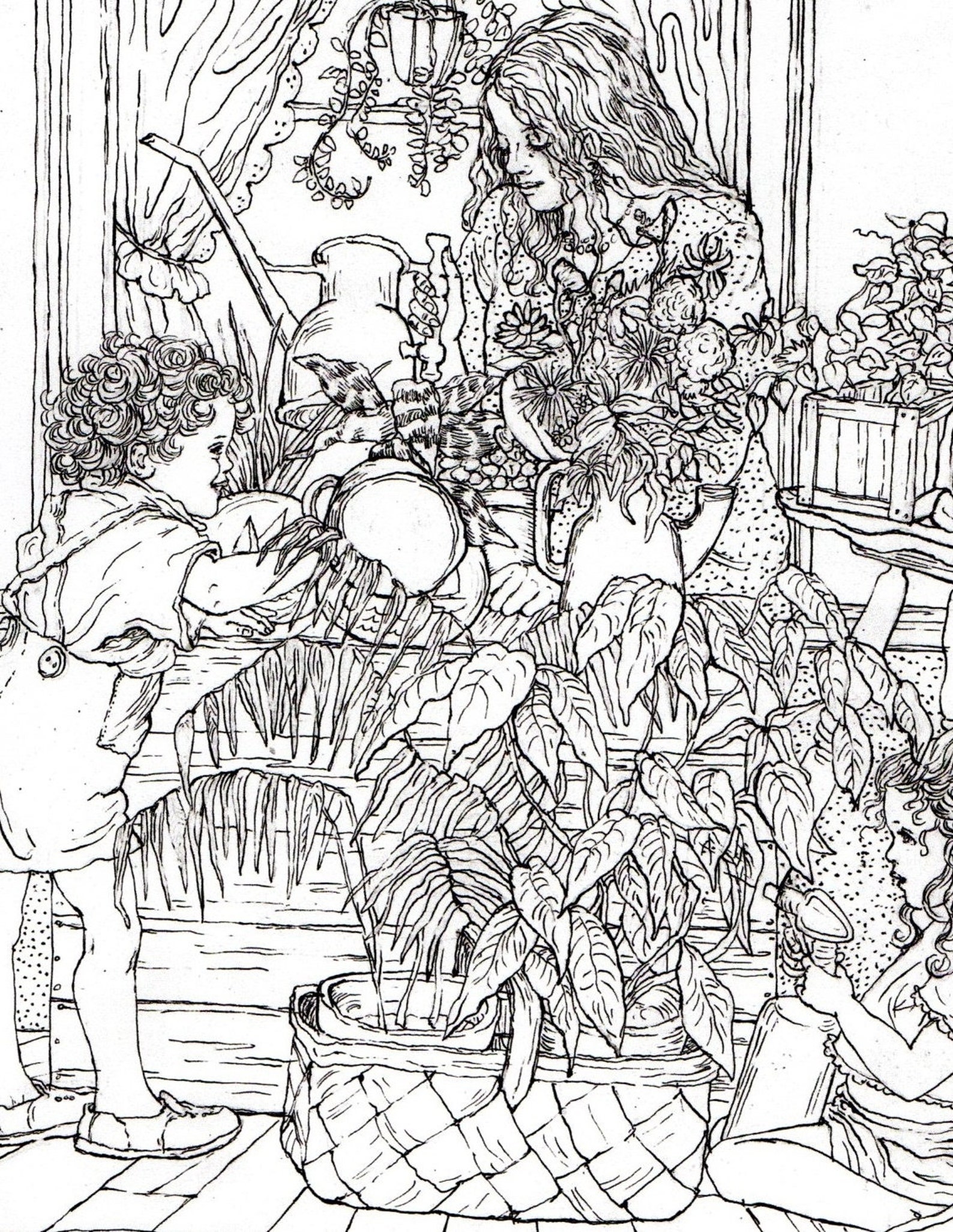 Adult Coloring Page - Instant Printable Download - Retro- Look ...