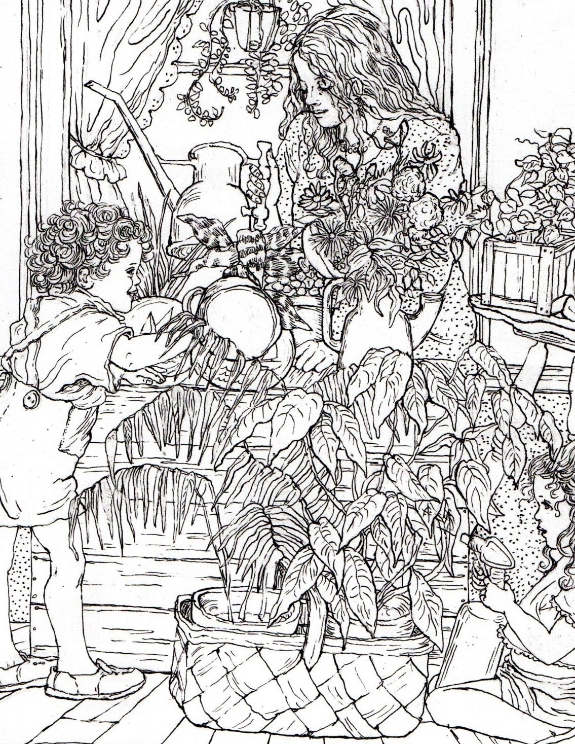 Adult Coloring Page - Instant Printable Download - Retro- Look ...