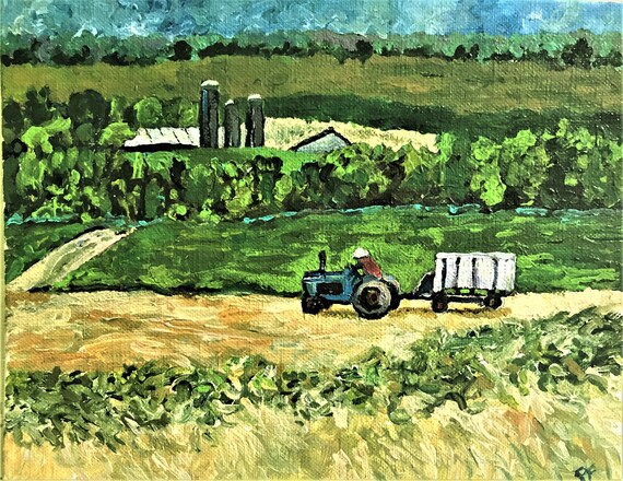 ORIGINAL PAINTING Country Landscape paintingoriginal acrylic | Etsy
