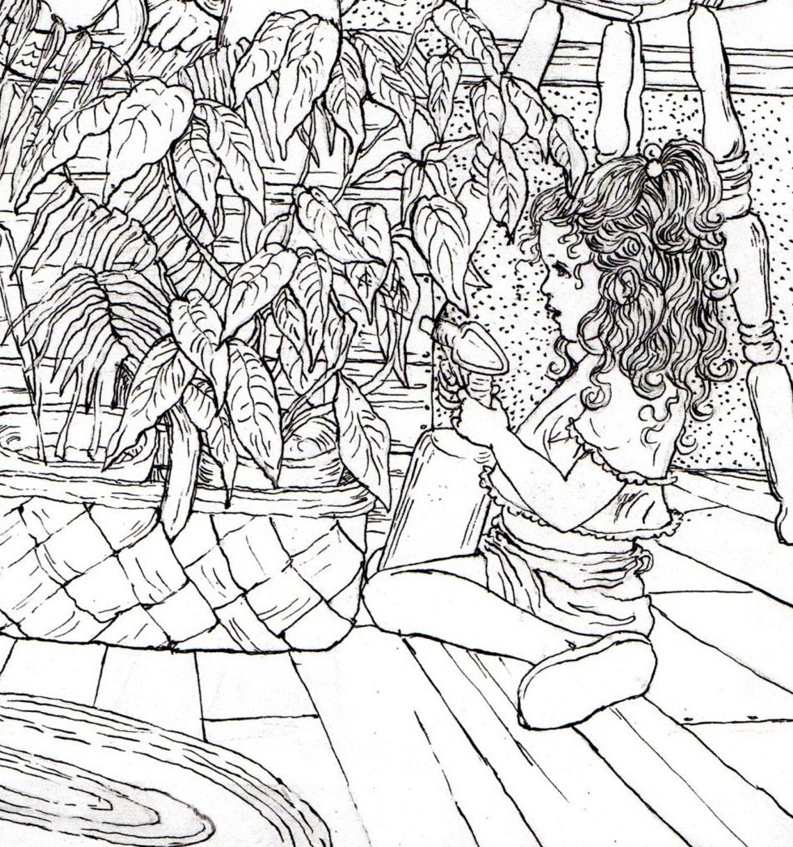 Adult Coloring Page - Instant Printable Download - Retro- Look ...