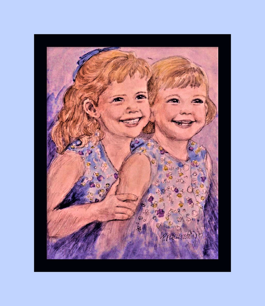 Custom Portrait From Photo NOT A PRINT Original Hand-rendered by Artist ...