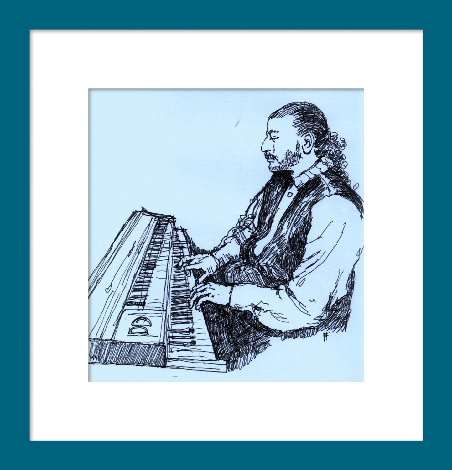 Printable Art Musician, Instant Download, Pen and Ink Print, DIY ...