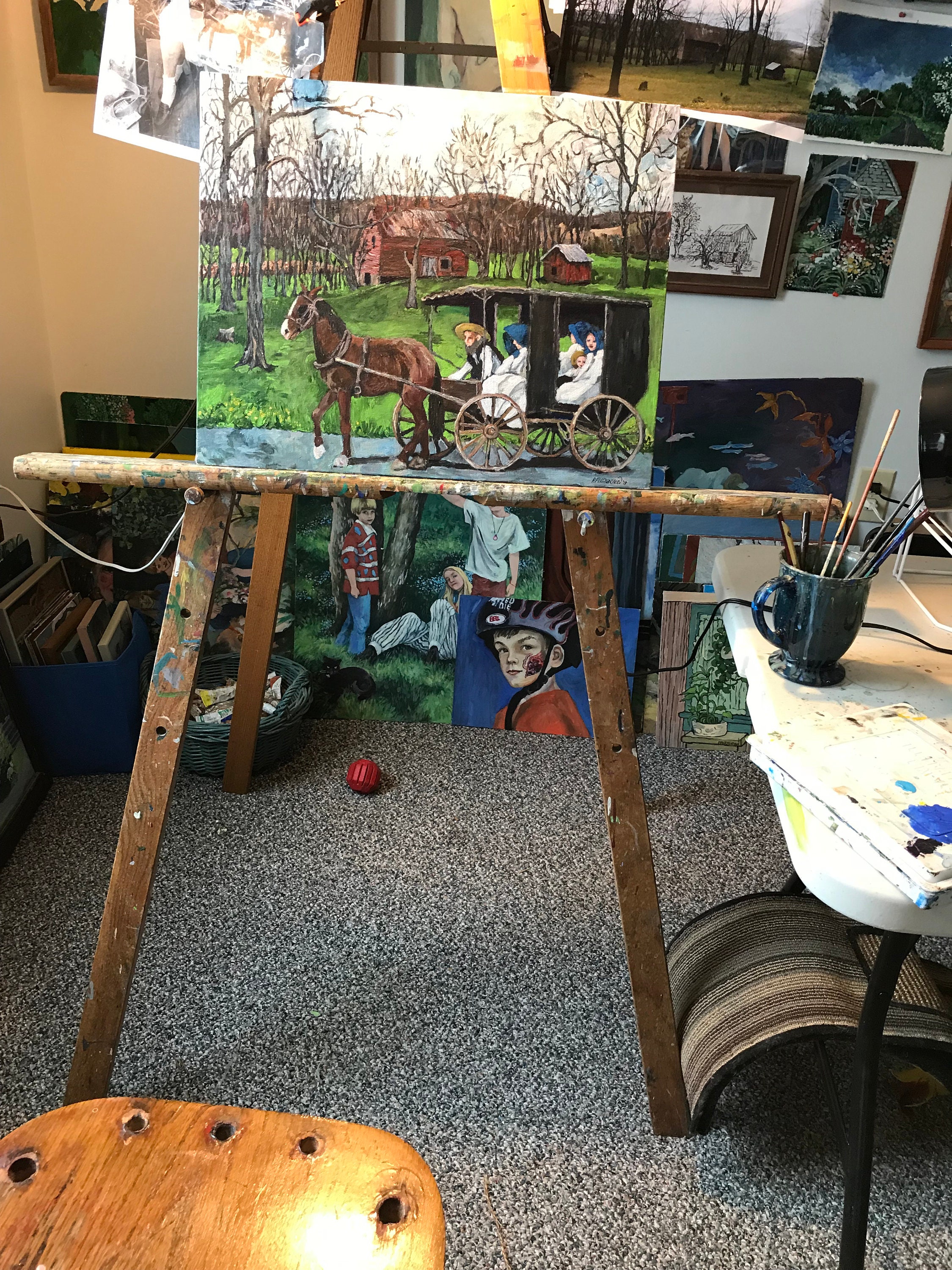 Amish Country Landscape-amish People Art Print From My Original Acrylic ...