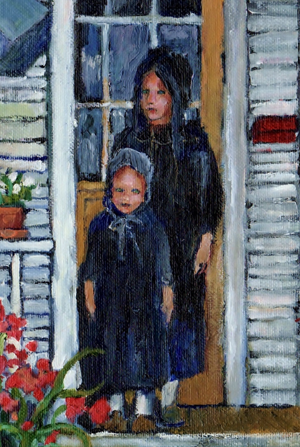 Amish Farmhouse Giclee Fine Art Print, Amish Children, Rustic Country ...