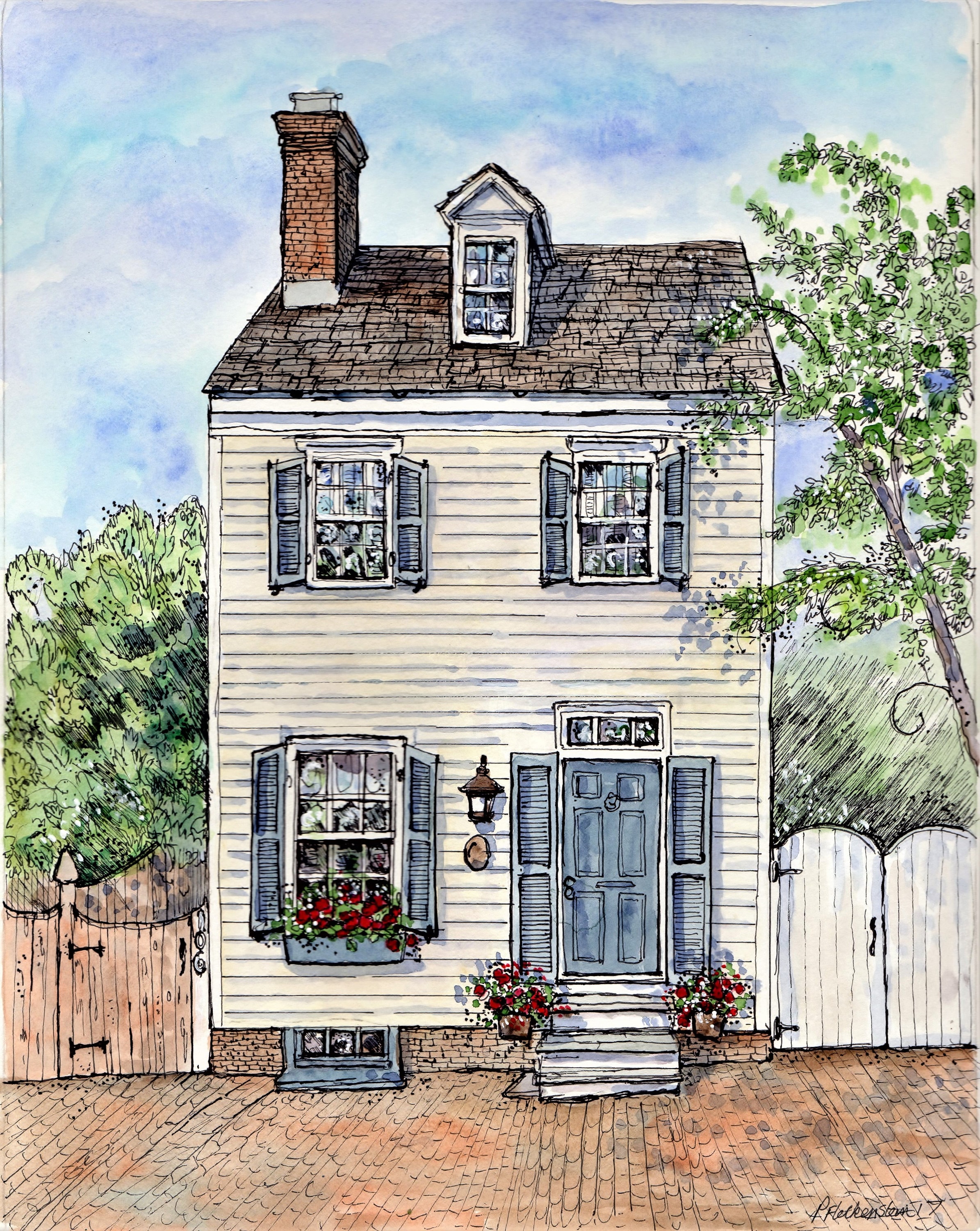 Custom House Portrait, Hand-rendered by Artist, Pen/inkwatercolor, Our ...