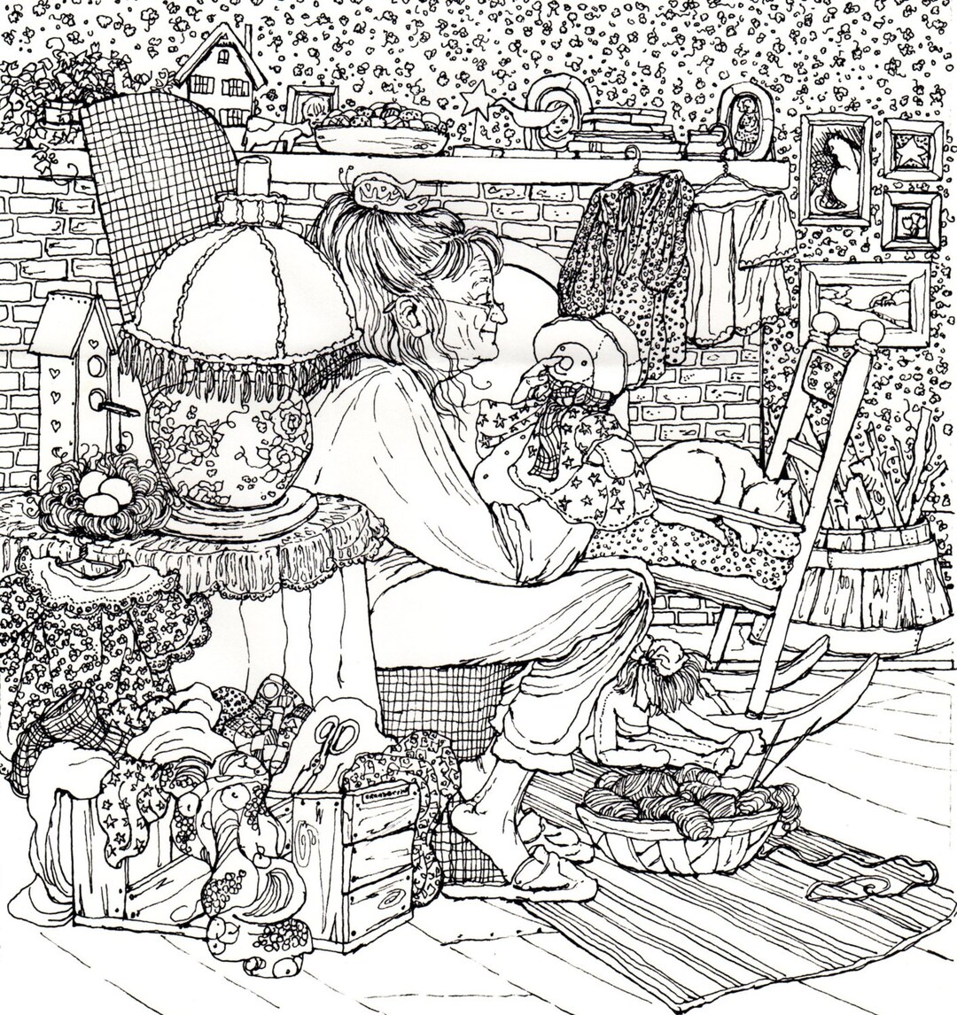 Adult Coloring Page Instant Printable Download the Craftmaker Busy Room ...