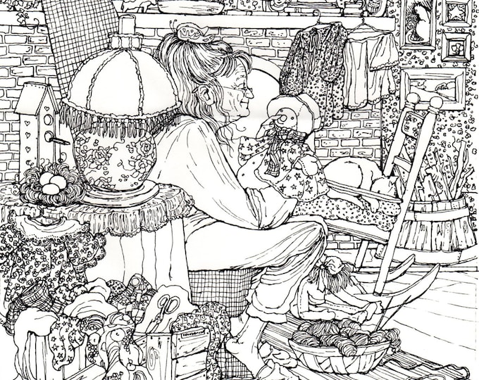 Adult Coloring Page Instant Printable Download the Craftmaker Busy Room ...