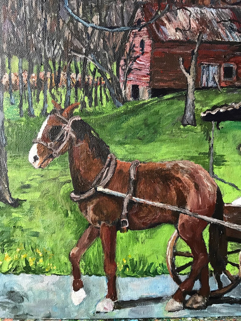 Amish Country Landscape-amish People Art Print From My Original Acrylic ...