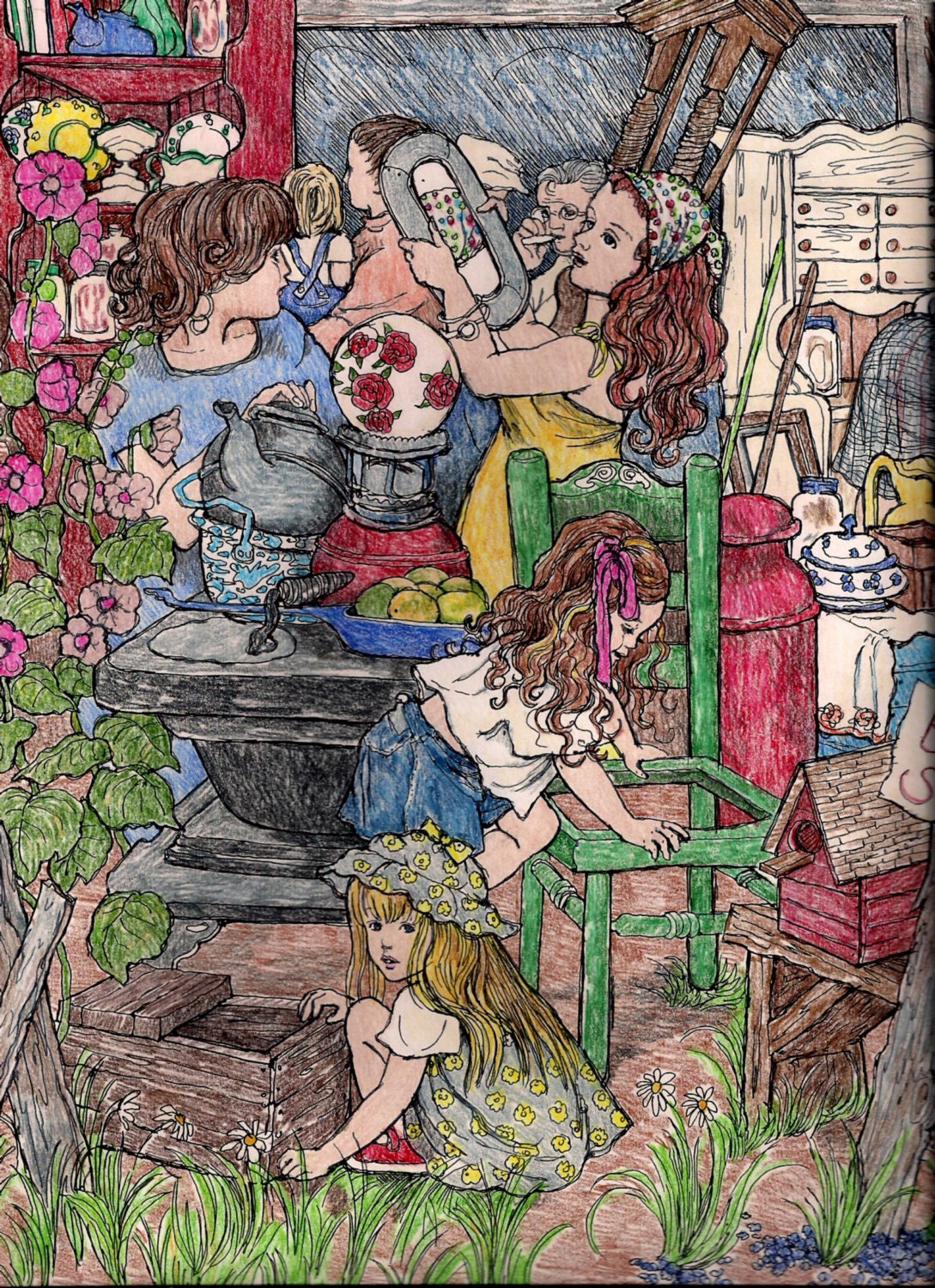 Barn Sale Coloring Page, Instant Printable Download, Realistic Drawing ...