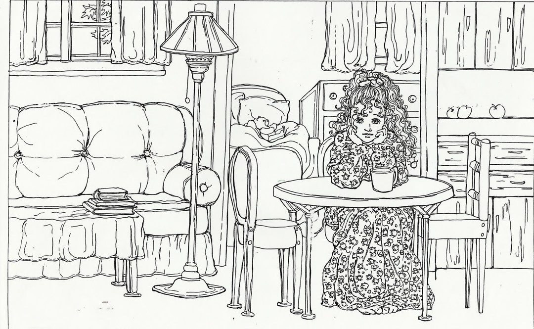 Adult Coloring Page - Instant Printable Download - Bored Girl at Home ...