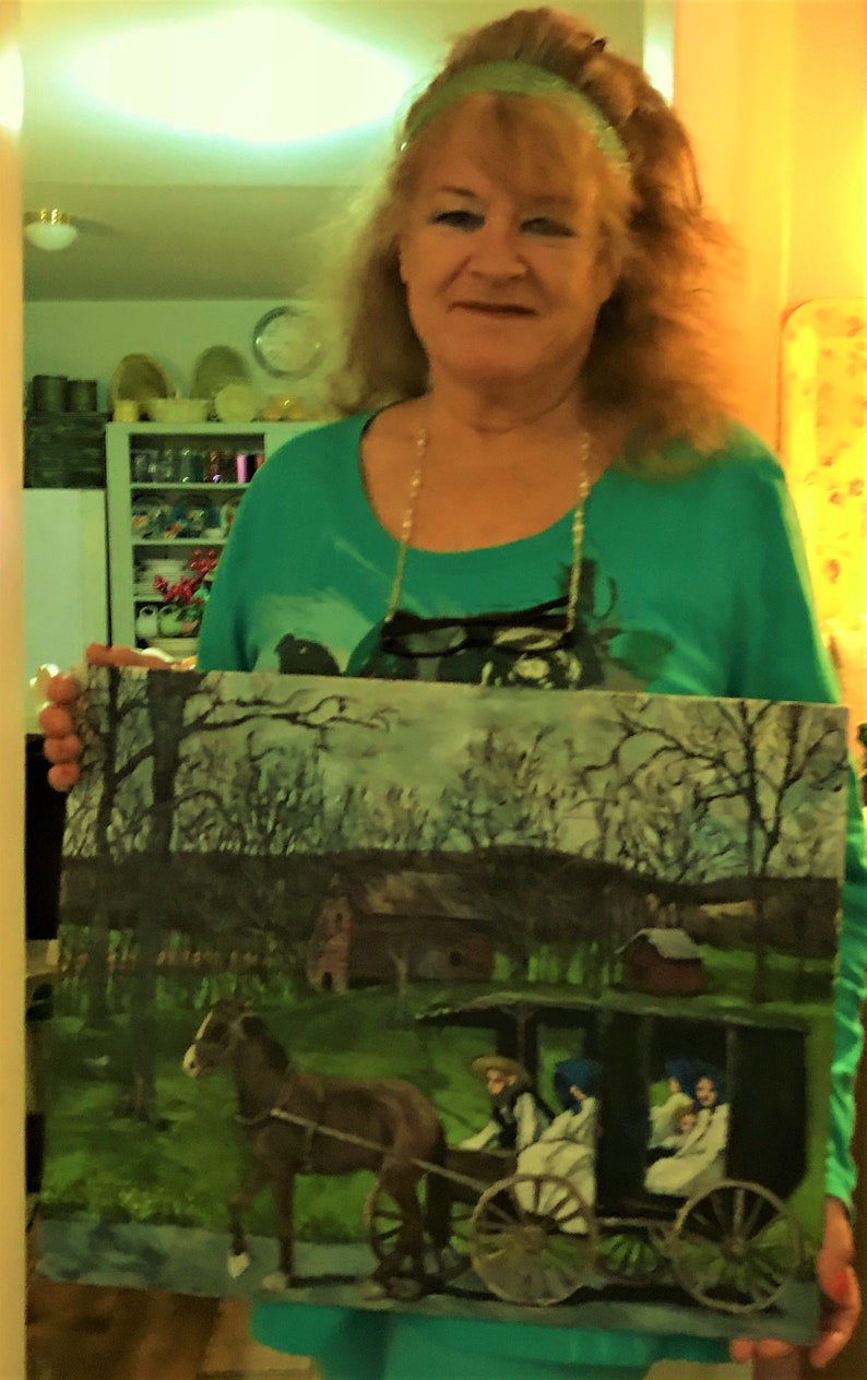 Amish Country Landscape-amish People Art Print From My Original Acrylic ...