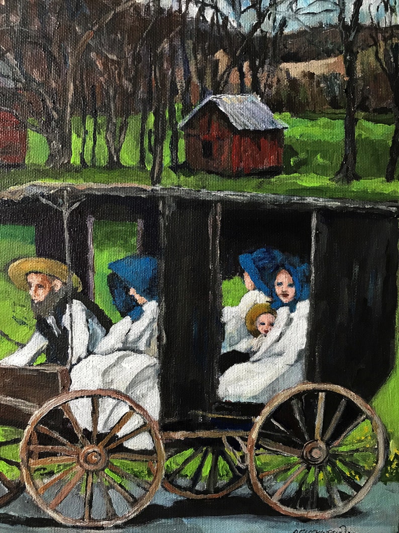 Amish Country Landscape-amish People Art Print From My Original Acrylic ...