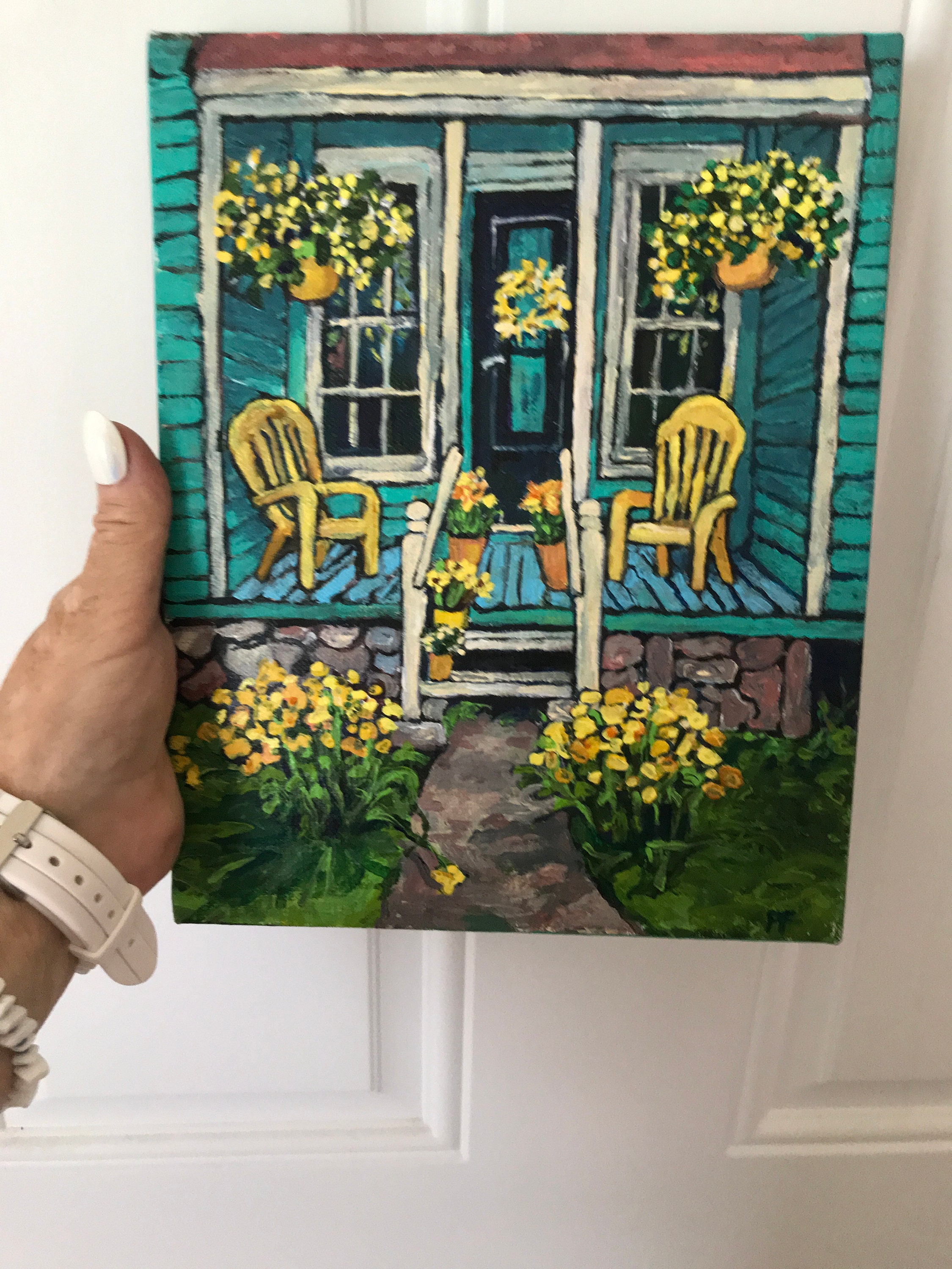 Original Painting "yellow Porch",original Acrylic Painting,yellow ...