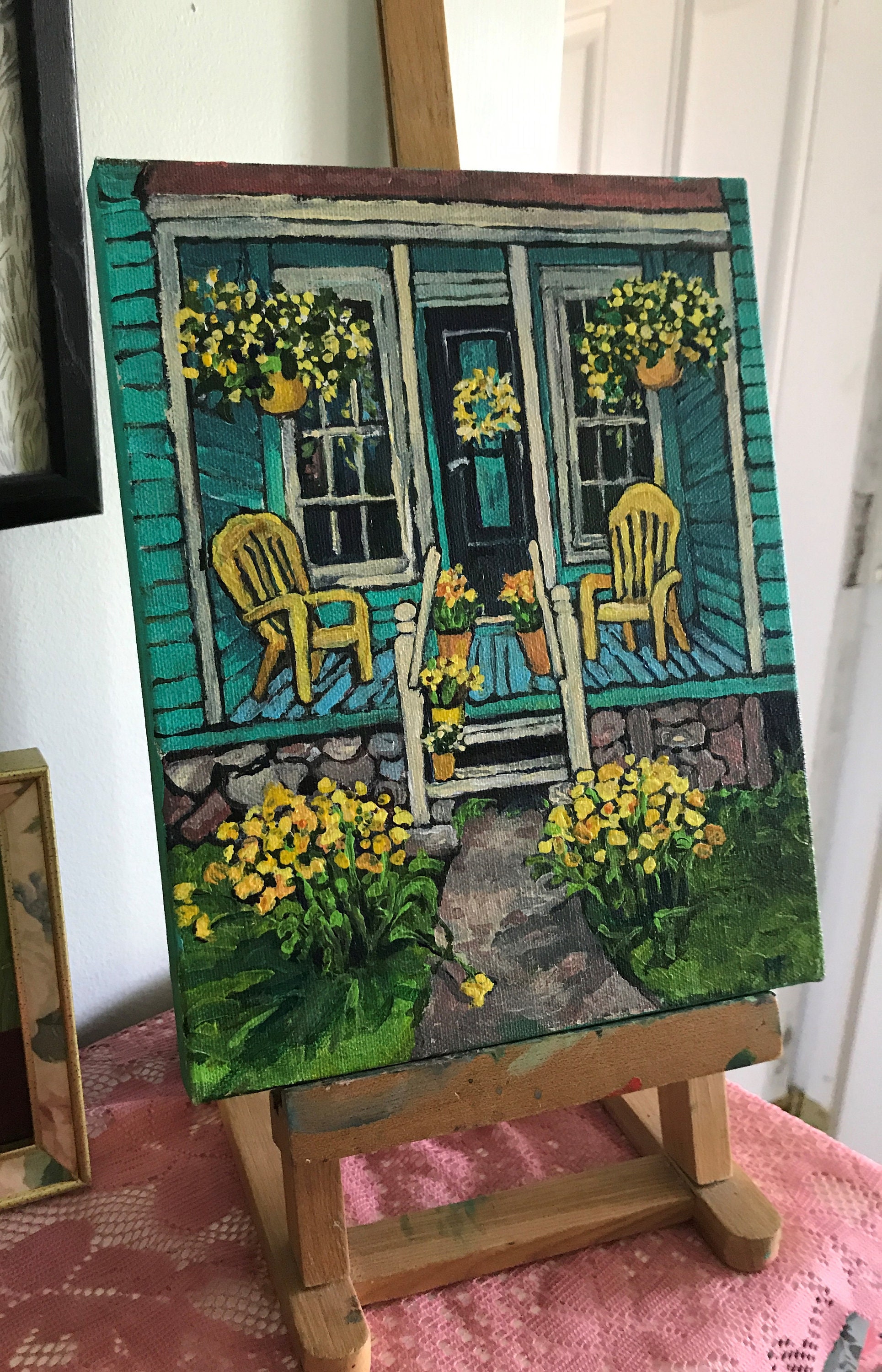 Original Painting "yellow Porch",original Acrylic Painting,yellow ...