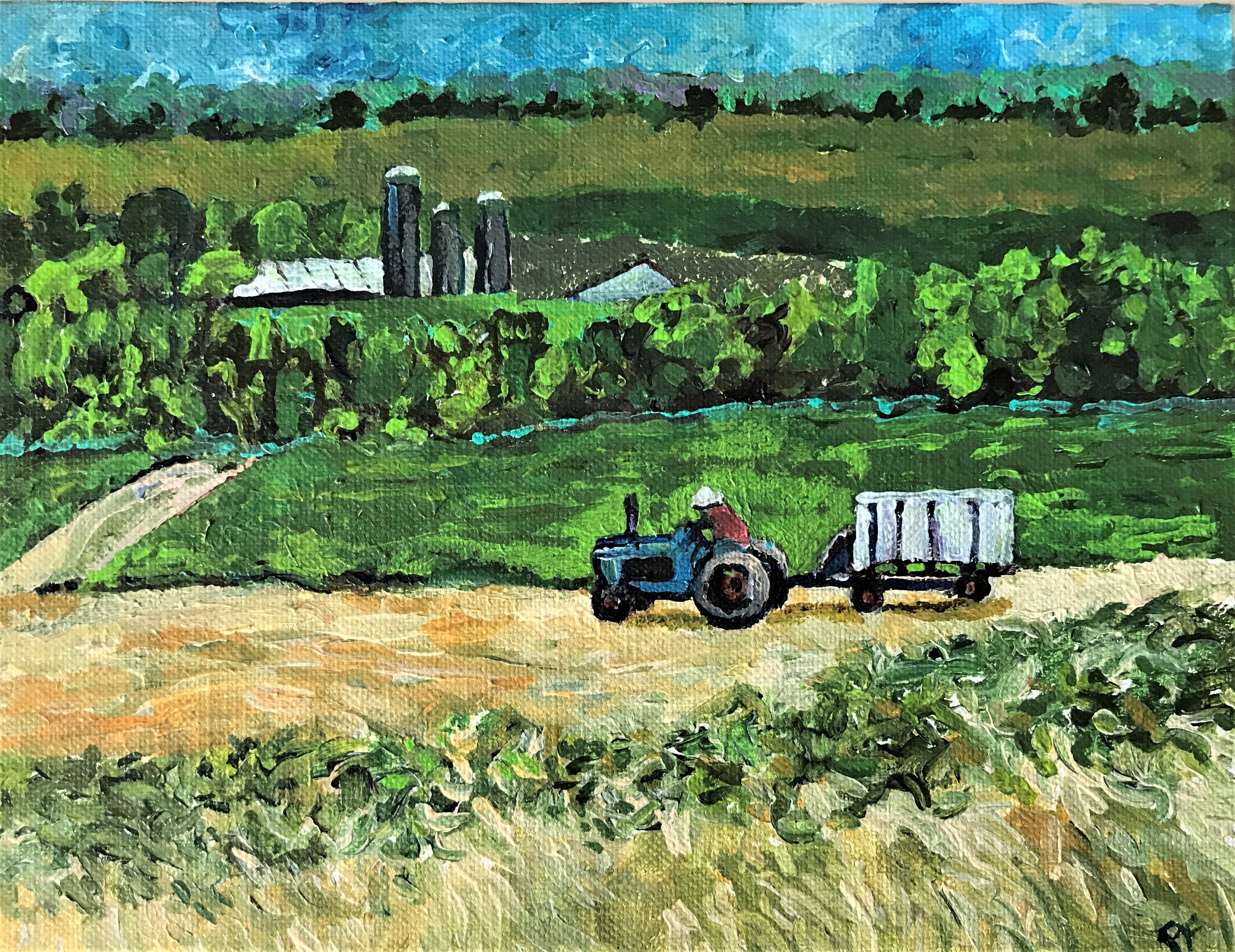 ORIGINAL PAINTING, Country Landscape Painting,original Acrylic Painting ...