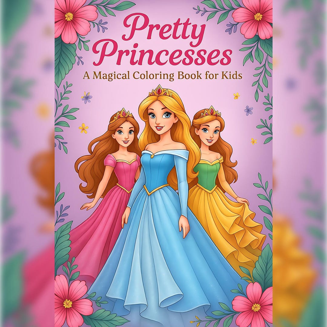 Pretty Princesses Coloring Book, Birthday Presents for Toddlers ...