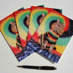 Rasta Cat Greeting Card - Etsy