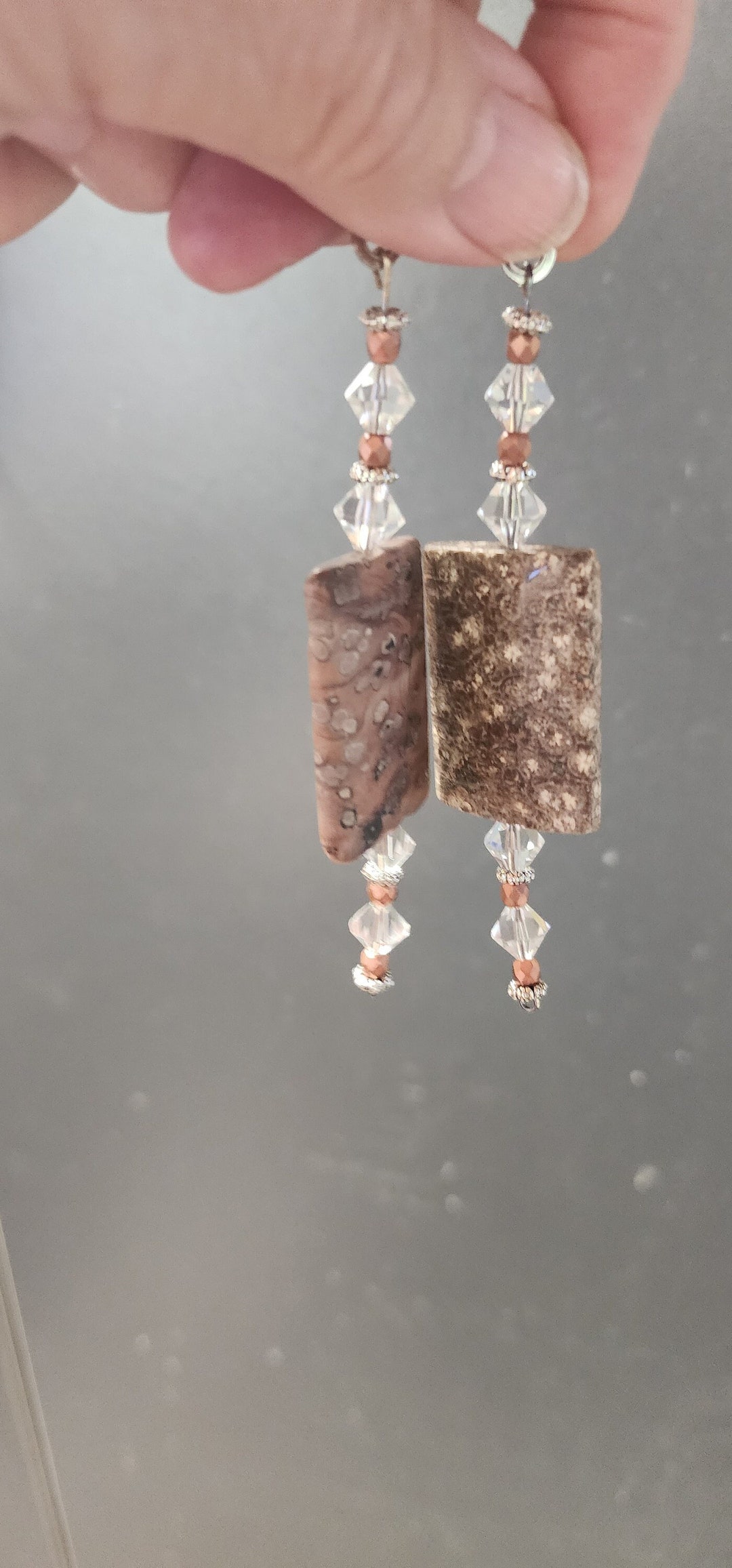 Beige Stone Ceiling Fan Pull Chains With Crystal Accents (pair) - Etsy