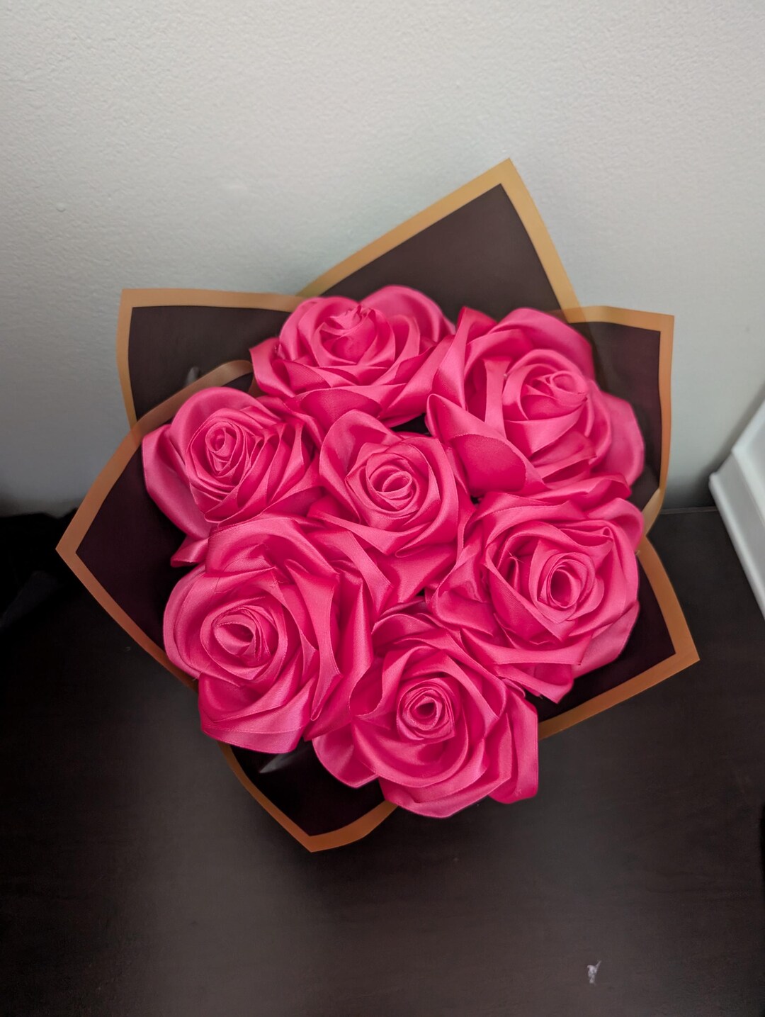 Eternal Half Ribbon Rose Bouquet - Etsy