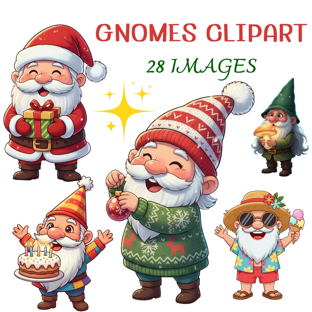 28 Activities and Seasons Gnomes Clipart-png File Download-300 Dpi ...