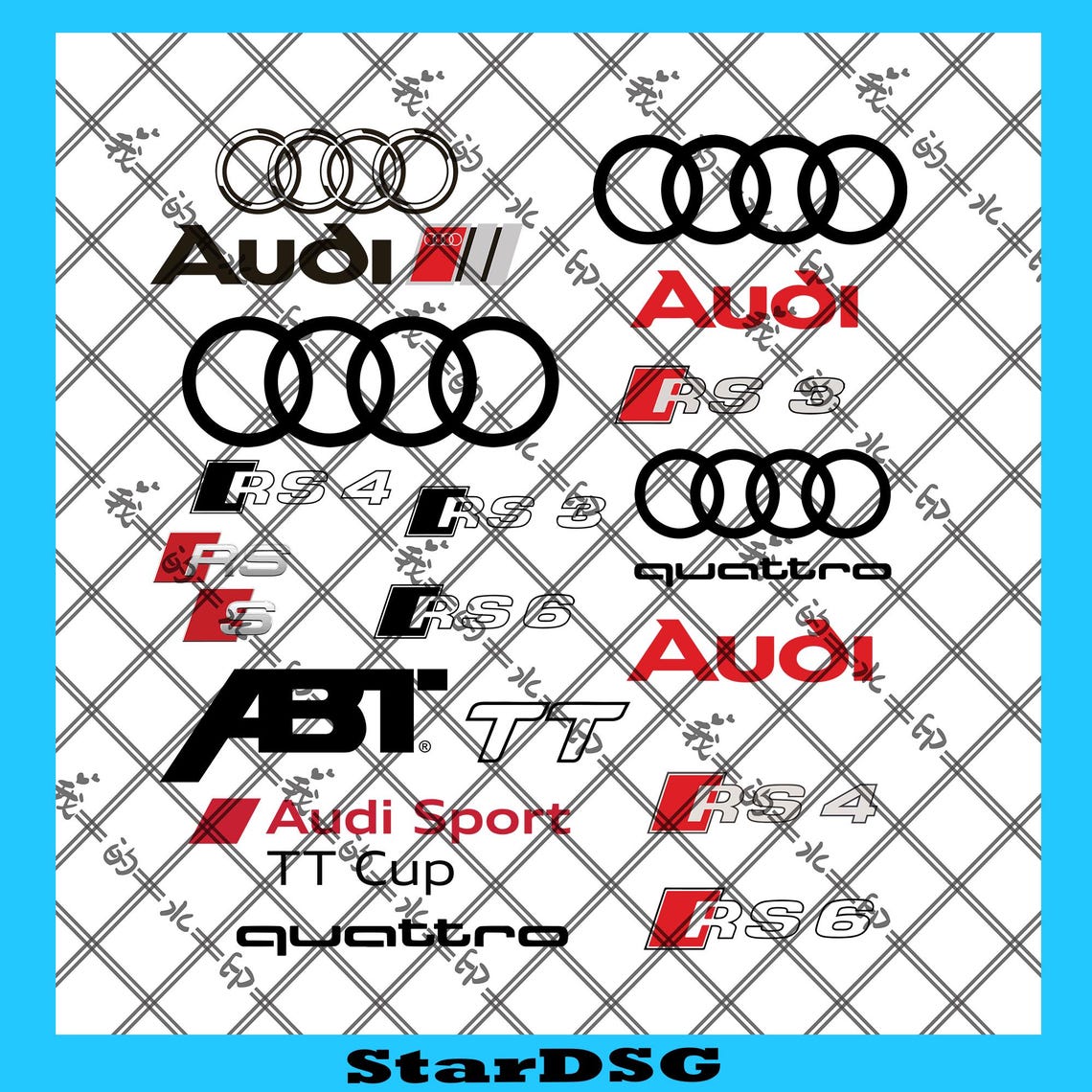 Car Logo, Car Brand Vector, Audi Logo Svg Pdf, Png Logo Stickers, RS ...
